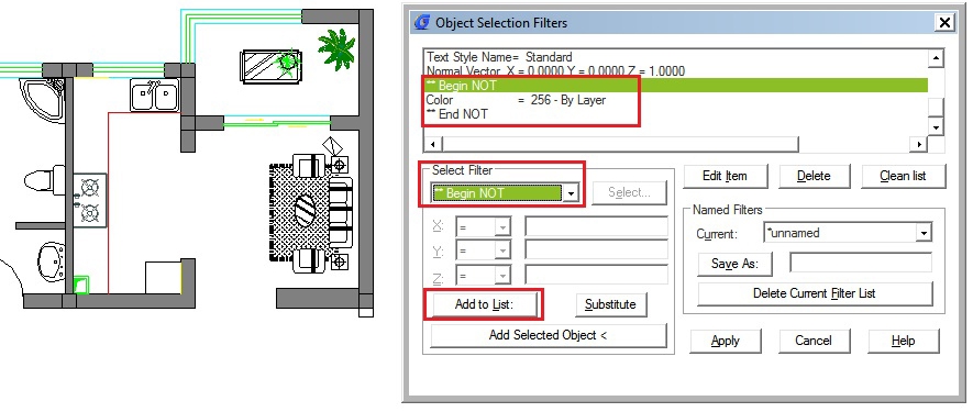 How do I use filter selection - GstarCAD